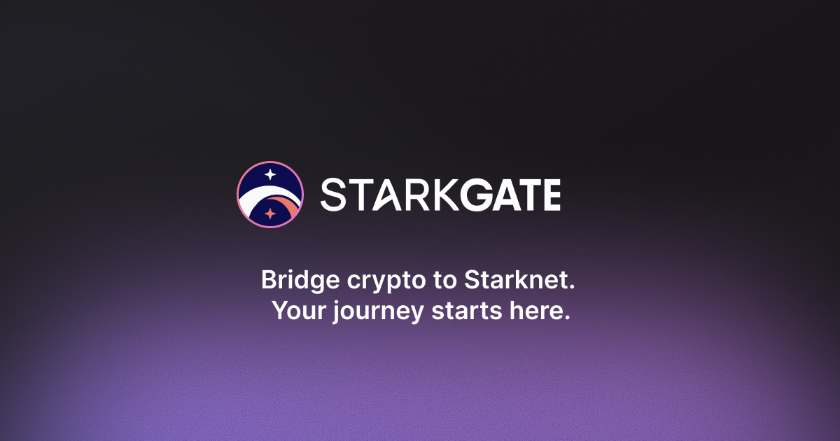 Bridge crypto to Starknet | StarkGate